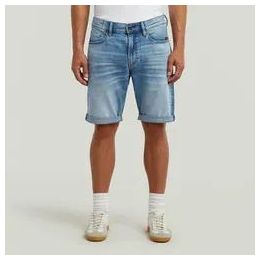G-Star Raw Jeansshorts G-STAR "Mosa", Herren, Gr. 33, N-Gr, blau (lt indigo aged), Denim/Jeans, Obermaterial: 99% Baumwolle, 1% Elasthan, regular fit kniefrei, Jeans Jeansshorts, mit Umschlagsaum