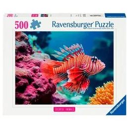 Puzzle Ravensburger "Colorful Animals, Red Lionfish", bunt, Puzzles, KinderB:49cm H:36cm, Pappe, Made in Germany, B:49cm H:36cm