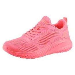 Sneaker Skechers "BOBS SQUAD CHAOS-COOL RYTHMS", Damen, Gr. 39, pink (neon pink), Textil, unifarben, Schuhe Sneaker, Knitwear-Sneaker, Schn&uuml;rschuh in veganer Verarbeitung, Topseller