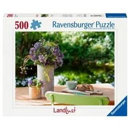 Puzzle Ravensburger "Blumengru&szlig; am Gartentisch", bunt, Puzzles, KinderB:49cm H:36cm, Pappe, Motiv, Made in Germany, B:49cm H:36cm