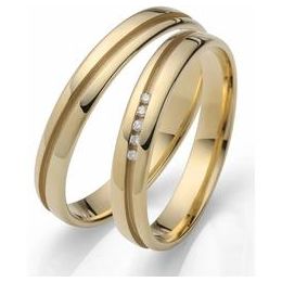 Trauring Firetti "Schmuck Geschenk Gold 375 Hochzeit Ehering "LIEBE" Gr. 20, gold (gelbgoldfarben), Fingerringe, Damen, 20, 0,03 SI = kleine Einschl&uuml;sse mit Brillanten, Gelbgold 375, 3,5mm, Trauring, Made in Germany, wahlweise mit oder ohne Brillanten