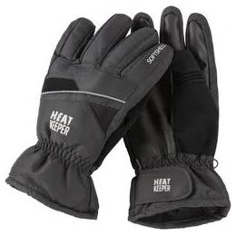 Skihandschuhe HEATKEEPER "MEN SKI GLOVES PRO", Herren, Gr. S/M, schwarz, Obermaterial: 60% Polyester, 40% Polyurethan, Handschuhe, Thermo-Handschuhe mit h&ouml;chstem Komfort