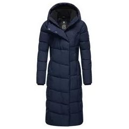 Steppmantel Ragwear "Pavla Extralong", Damen, Gr. XS (34), blau (navy), Oberstoff: 100% Polyester. Futter: 100% Polyester. Wattierung: 100% Polyester. &Auml;rmelfutter: 100% Polyester, figurumspielend extralang, &Auml;rmel ohne &Auml;rmelschlitz Rippstrickb&uuml;ndchen, M&auml;ntel Steppmantel, zeitloser, wasserdichter Damen Wintermantel