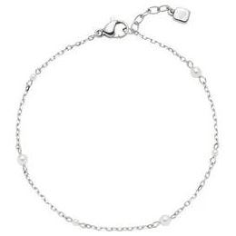 Armband CIAO BY Leonardo "Navina CIAO", silber (edelstahlfarben, wei&szlig;), Armb&auml;nder, Damen, 21cm, Edelstahl Perlen, Edelstahl, Perlen, Armband, mit Perle (imitiert)