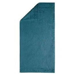 Badetuch Egeria "Prestige", blau (petrol), B:75cm L:160cm, Walkfrottee, Obermaterial: 100% Baumwolle, Handt&uuml;cher, Badetuch, Uni Programm mit Streifenbord&uuml;re, SUPIMA Baumwolle