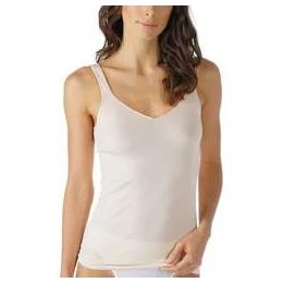 Tanktop Mey "Noblesse", Damen, Gr. 44, beige (puder), Feinripp, Obermaterial: 100% Baumwolle, schmal h&uuml;ftbedeckend, tiefer V-Ausschnitt, Tops Tanktop, schmale Passform, breite Tr&auml;ger, tiefer V-Ausschnitt