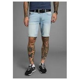 Jeansshorts Bruno Banani "Hutch-Shorts", Herren, Gr. 30, L&auml;nge 32, blau (light blau), Denim/Jeans, Obermaterial: 98% Baumwolle, 2% Elasthan, unifarben, normal kurz, Jeans Jeansshorts, gerade geschnittene kurze Beine, niedrige Leibh&ouml;he