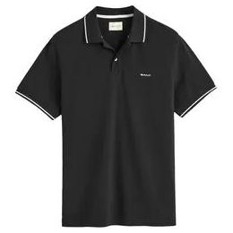 Poloshirt Gant "Poloshirt TIPPING PIQUE POLO 1er Pack", Herren, Gr. 4XL, schwarz, Obermaterial: 100% Baumwolle CO., Shirts