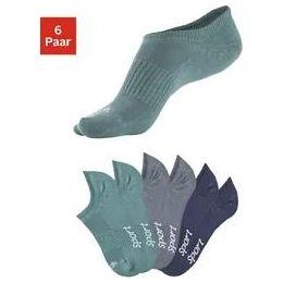 Sneakersocken Bench., Herren, Gr. 35-38, bunt (2x dunkel mint, 2x marine, 2x grau), Baumwollmischung, elastisch, Socken Sneakersocken, nicht sichtbar in Sneakern