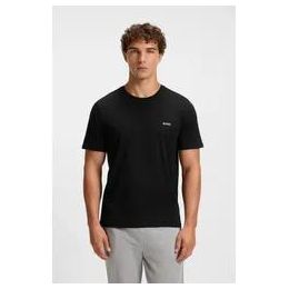 T-Shirt BOSS "Mix&Match T-Shirt R", Herren, Gr. M (50), schwarz (schwarz 001), Single Jersey, Obermaterial: 95% Baumwolle, 5% Elasthan, unifarben, Basic h&uuml;ftbedeckend, Rundhals, eng normaler Saum, Shirts T-Shirt, mit BOSS Stickerei auf der Brust
