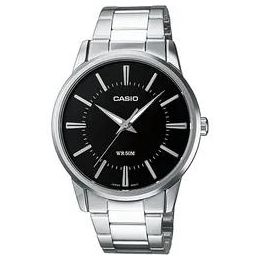 Quarzuhr, silber (edelstahlfarben, schwarz), Casio TIMELESS COLLECTION, Armbanduhren, Damen, Quarzuhr, Armbanduhr, Herrenuhr, Damenuhr, analog, Neo-Display, Edelstahlarmband