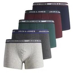 Jack & Jones Boxershorts JACK & JONES "Boxershort JACOLIVER TRUNKS 5 PACK JNR NOOS 5er Pack", Jungen, Gr. 152, bunt (grau, blau, gr&uuml;n, rot), Obermaterial: 95% Baumwolle CO. 5% Elasthan EL., Unterhosen