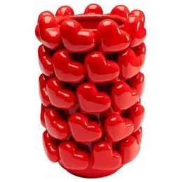Tischvase KARE DESIGN "Vase Hearts 33cm", rot, B:21,5cm H:33cm T:21,5cm, Porzellan, Vasen