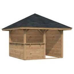 Holzpavillon Palmako "Bianca 8,3 m2 Set 3", braun (hellbraun), B/H/T: 384cm x 323cm x 384cm, Pavillons, BxTxH: 300x300x323 cm