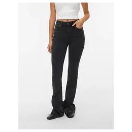 V&eacute;ro Moda Bootcut-Jeans VERO MODA "VMFLASH MR FLARED JEANS LI170 GA NOOS", Damen, Gr. M (38), L&auml;nge 32, schwarz, Denim/Jeans, Obermaterial: 65% Baumwolle, 18% Polyester, 8% Viskose, 7% Elastomultiester, 2% Elasthan, unifarben, lang, Jeans, Baumwollmischung mit Stretch, regular waist, bootcut fit