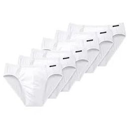 Slip Schiesser "Slip 6er Pack", Herren, Gr. XL, wei&szlig;, Obermaterial: 95% Baumwolle CO. 5% Elasthan EL., Unterhosen Slip