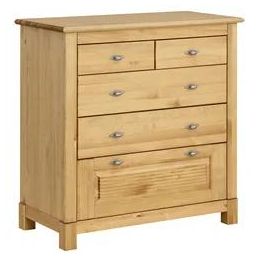 Schubkastenkommode OTTO HOME "Rauna", beige (natur ge&ouml;lt), B:96cm H:99cm T:38cm, Sideboards, aus massiver Kiefer mit 5 Schubladen, Breite 96 cm