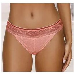 String Lascana "Tiziana", Damen, Gr. 32/34, orange (neon pfirisch), Microtouch, Obermaterial: 84% Polyamid, 16% Elasthan, figurbetont, Unterhosen String, mit anteilig recycelter Spitze