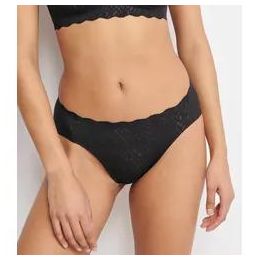Slip Sloggi "ZERO Feel Bliss High leg", Damen, Gr. XL, schwarz, Spitze, Obermaterial: 76% Polyamid, 24% Elasthan, Jacquardmuster, unifarben, figurbetont, Unterhosen Slip, unsichtbar mit Spitzenoptik