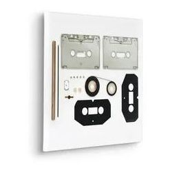 Leinwandbild Komar "Assembly Instructions Cassette - Gr&ouml;&szlig;e 40 x 40 cm", schwarz-wei&szlig; (farbe bild(er): schwarz, wei&szlig;, braun), B:40cm, Holz, Papier, Bilder, Leinwandbild, Keilrahmenbild mi Echtholzrahmen