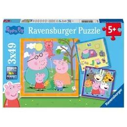 Puzzle Ravensburger "Peppas Familie und Freunde", bunt, Puzzles, KinderB:21cm H:21cm, Pappe, Motiv, Made in Europe, B:21cm H:21cm