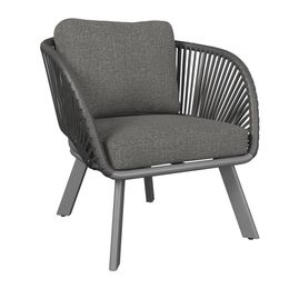 Ambia Garden Loungesessel, Anthrazit, Metall, Textil, F&uuml;llung: Schaumstoff, Rundrohr, 83x77x82 cm, Loungem&ouml;bel, Loungesessel