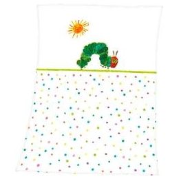 Herding Babydecke "Die kleine Raupe Nimmersatt", bunt, B:75cm L:100cm, Polyester, Wohndecken, Babydecke, mit niedlichem Raupen-Motiv, Kuscheldecke