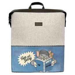 Laptoptasche DOGO "Slim Backpack Rucksack Tom And Jerry Damen Backpack", Gr. B/H/T: 40cm x 11cm onesize, beige, Taschen Laptoptasche, Handgefertigt