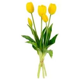 Kunstblume I.GE.A. "Tulpen", gelb, B:20cm H:39cm L:12cm, Polyester, Kunstpflanzen, Real-Touch Tulpenbund k&uuml;nstlich Bl&uuml;ten Tulpenstrau&szlig;