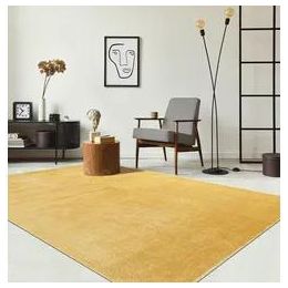 Teppich the carpet "Relax kuschelig & Super Soft, Anti-Rutsch Unterseite", gold, B:200cm H:16mm L:280cm, Polyester, Teppiche, Teppich, Waschbar bis 30 Grad, Felloptik, Wohnzimmer Teppich, Kundenliebling