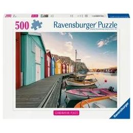 Puzzle Ravensburger "Bootsh&auml;user in Sm&ouml;gen, Schweden", bunt, Puzzles, KinderB:49cm H:36cm, Pappe, Made in Germany, B:49cm H:36cm