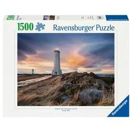 Puzzle Ravensburger "Magische Stimmung &uuml;ber dem Leuchtturm von Akranes, Island", bunt, Puzzles, KinderB:80cm H:60cm, Pappe, Made in Germany, B:80cm H:60cm