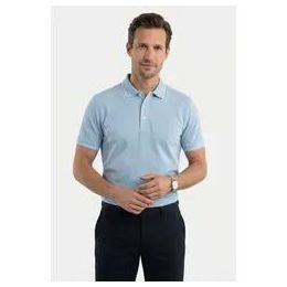 Poloshirt OLYMP "OLYMP Wirk Casual - Polo", Herren, Gr. L, blau (bleu), Jersey, Obermaterial: 51% Baumwolle, 49% Polyester, regular fit, Shirts