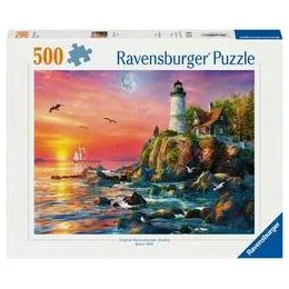 Puzzle Ravensburger "Leuchtturm am Abend", bunt, Puzzles, KinderB:49cm H:36cm, Pappe, Made in Germany, B:49cm H:36cm
