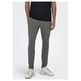 Only & Sons Chinohose ONLY & SONS "ONSMARK SLIM GW 0209 PANT NOOS", Damen, Gr. 33, L&auml;nge 32, grau (castor gray), Web, Obermaterial: 64% Viskose, 31% Polyester, 5% Elasthan, unifarben, slim fit lang, Hosen Chinohose, Viskosemischung, slim fit