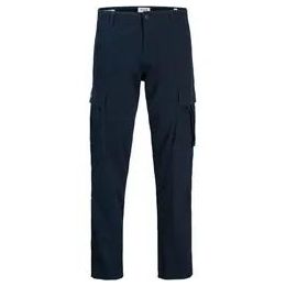Jack & Jones Cargohose JACK & JONES JUNIOR "JPSTKANE JJJONNIE CARGO JNR", Jungen, Gr. 146, N-Gr, blau (sky captain), Web, Obermaterial: 98% Baumwolle, 2% Elasthan, unifarben, relaxed fit kn&ouml;chellang, Hosen Cargohose