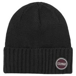 Beanie COLMAR "UNISEX HAT", Herren, schwarz, Strick, Kunstfaser, unifarben, M&uuml;tzen Beanie, mit breitem Umschlag
