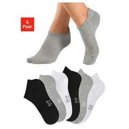 H.I.S. Sportsocken H.I.S, Herren, Gr. 35-38, schwarz (2x schwarz, 2x grau meliert, 2x wei&szlig;), Baumwollmischung, unifarben, elastisch, Socken Sportsocken, Kurzsocken und Sneakersocken in einem Pack