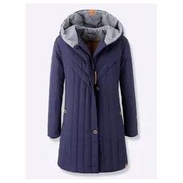 Steppjacke Casual Looks, Damen, Gr. 46, blau (marine, steingrau), 100% Polyester, Besatz:100% Polyester, gemustert, mehrfarbig, unifarben, Jacken Steppjacke