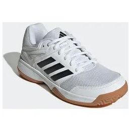 Hallenschuh Adidas PERFORMANCE "SPEEDCOURT IN KIDS", M&auml;dchen, Gr. 35, schwarz-wei&szlig; (cloud wei&szlig;, core schwarz, gum10), Synthetik, Textil, Schuhe Hallenschuh, geeignet f&uuml;r jeden Hallensport, Indoorschuhe f&uuml;r Kinder & Jugendliche