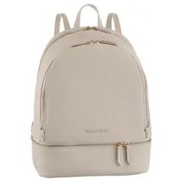 Cityrucksack Valentino BAGS "BRIXTON", Damen, Gr. B/H/T: 28cm x 35cm x 13cm, beige (ecru), Lederimitat, Rucks&auml;cke Cityrucksack