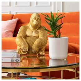 Dekofigur KARE DESIGN "Deko Figur Monkey Gorilla Side Medium", gold (goldfarben), B:30cm H:38,5cm T:28cm, Polyresin, Dekofiguren