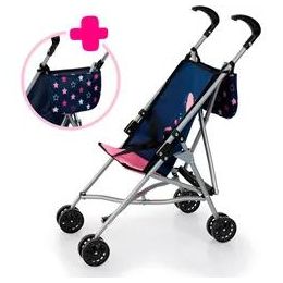 Puppenbuggy BAYER, fee blau, rosa, Puppenwagen, KinderB:27cm H:56cm T:47cm, Kunststoff, Metall, Polyester, mit Tasche, B:27cm H:56cm T:47cm