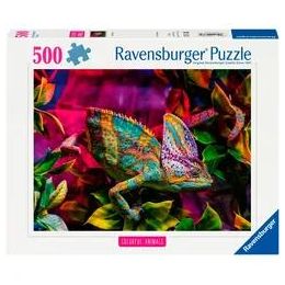 Puzzle Ravensburger "Colorful Animals, Chameleon", bunt, Puzzles, KinderB:49cm H:36cm, Pappe, Made in Germany, B:49cm H:36cm