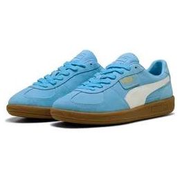 Sneaker Puma "PALERMO", Damen, Gr. 42, blau (team light blau, Puma wei&szlig;), Leder, mehrfarbig, Schuhe Sneaker, aus Leder, mit Synthetik-Innenmaterial, mit Schn&uuml;rverschluss