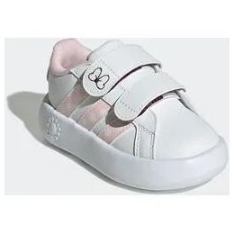 Sneaker Adidas SPORTSWEAR "Adidas DISNEY MINNIE MAUS GRAND COURT KIDS", Kinder, Gr. 26, wei&szlig; (cloud wei&szlig;, clear pink, chalk wei&szlig;), Synthetik, Schuhe Sneaker, f&uuml;r Kinder