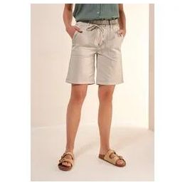 Shorts Cecil "Style Tracey", Damen, Gr. XXL (46), N-Gr, beige (boulder beige), Web, Obermaterial: 98% Baumwolle, 2% Elasthan, unifarben, regular fit kniefrei, Hosen Shorts, Sommerhose mit elastischem Bund und Tunnelzug