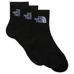Sportsocken The North Face "MULTI SPORT CUSH QUARTER SOCK 3P", Herren, Gr. S (38/40), schwarz (tnf schwarz), Materialmix, unifarben, Socken Sportsocken, f&uuml;r Erwachsene, mit Logostickerei, mit Bel&uuml;ftungszonen