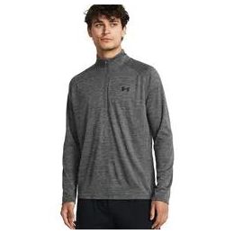 Trainingsshirt Under Armour "UA TECH TEXTURED 1/2 ZIP", Herren, Gr. XL, schwarz (castlerock,, schwarz), Obermaterial: 100% Polyester, Shirts, mit halbem Rei&szlig;verschluss, bewegungsfreundlicher Schnitt