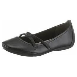 Ballerina Tamaris "Caterina", Damen, Gr. 41 (7/7,5), schwarz, Lederimitat, Schuhe Ballerina, Flats, Festtagsmode, Slipper mit Gummizugriemchen, Topseller
